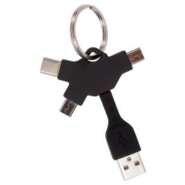 Prime Line PL-4554 Multi USB Cable Key Chain - BLACK